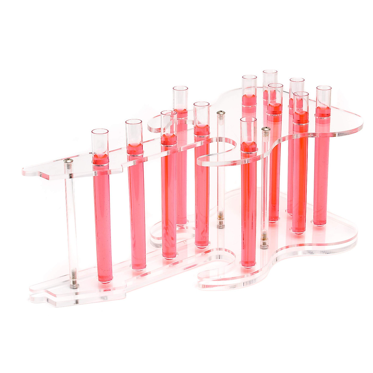 Shot Glass Set for Party- Guitar Shot Glass Holder Perfect for Bar Set Tray- Great for Tequila Shot Set or Whiskey Tray- Shot Caddy Comes with a Set of 12 Viles