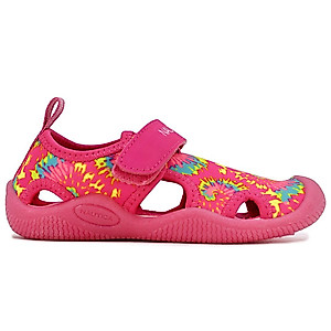 Nautica Kids Protective Water Shoe,Closed-Toe Sport Sandal For Boys and Girls-Kettle Gulf-Pink Bright Multi Tie Dye Size-8