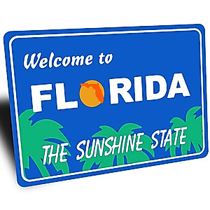 Welcome To Florida Sign, Florida Welcome, Welcome Sign, State Welcome Sign, State Sign, State Road Sign, Florida Life, Florida Living 8x12 inch
