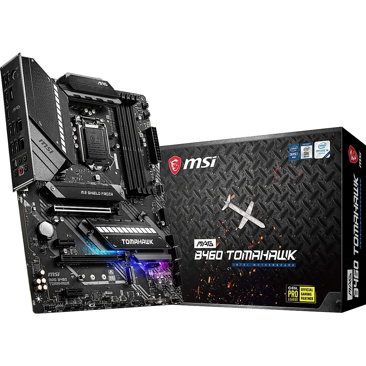 MSI MAG B460 Tomahawk Gaming Motherboard (ATX, 10th Gen Intel Core, LGA 1200 Socket, DDR4, CFX, Dual M.2 Slots, USB 3.2 Gen 2, 2.5G LAN, DP/HDMI, Mystic Light RGB)