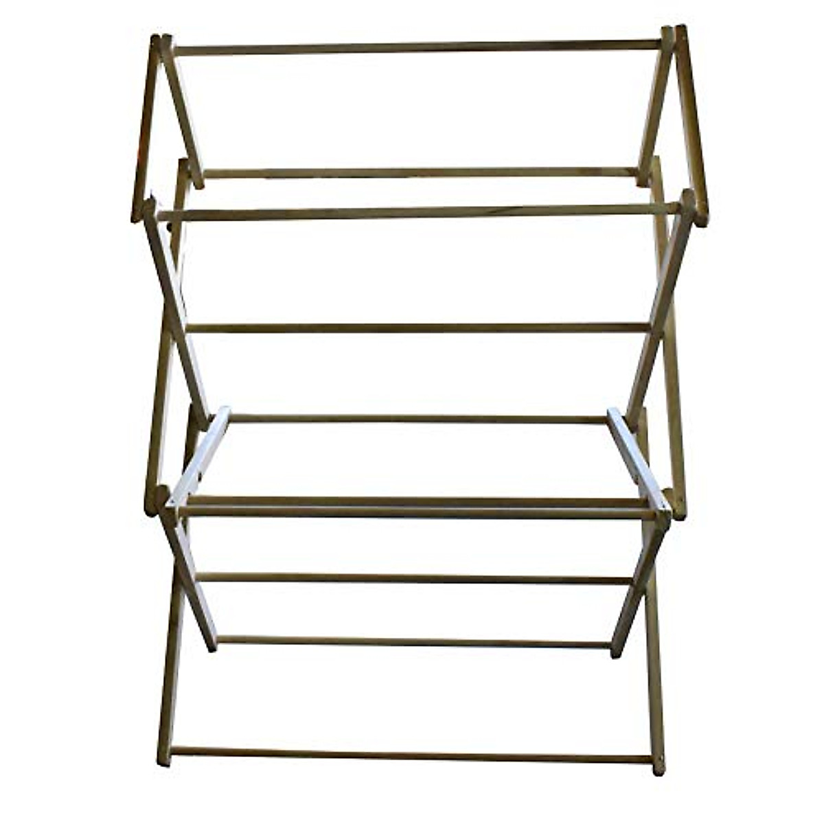 Wooden Amish Made Folding Clothes Drying Rack Handmade for Hanging Laundry (Medium 3'x6')