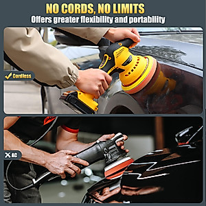 Cordless Car Buffer Polisher Compatible for Dewalt 20V Battery, Power Polisher for Car Detailing/Polishing/Waxing(Battery Not Included)