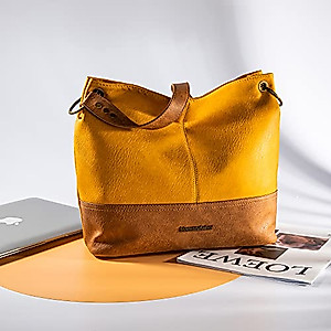 Montana West Large Hobo Bag Leather Purses and Handbags for Women Top Handle Shoulder Satchel Handbags Fashion Ladies Designer Handbags with Pockets Zipper Leather Tote Purse for Women MWC-047YL