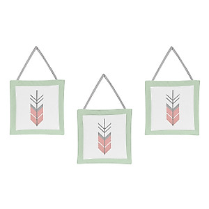 Sweet Jojo Designs Grey, Coral and Mint Woodland Arrow 11 Piece Girls Crib Bed Bedding Set