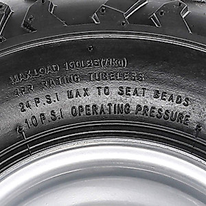 Fuerduo 2PCS 145/70-6 Front Tubeless Wheel Tires and Disc Brake Wheel Rim Hub with Steering Knuckle for ATV Go Kart UTV Quad Bike 4 Wheelers