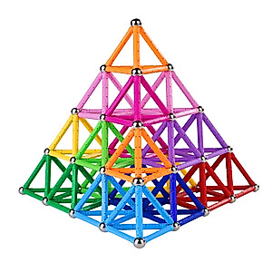 Veatree 206 Pieces Magnetic Building Sticks Blocks Toys, Magnet Educational Toys STEM Toys for Kids and Adult, 3D Non-Toxic Building Toy with Storage Bag