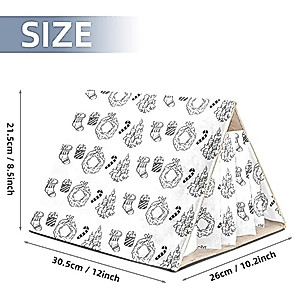 Y-DSIWX Guinea Pig Hideout Cozy Hamster House Cave for Bunny Chinchilla Hedgehog Small Animal Christmas Wreath and Candles