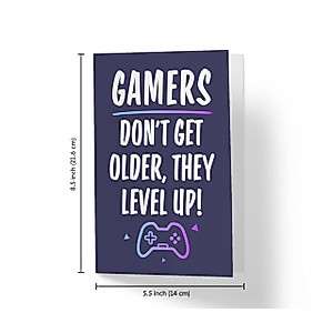 Gamer Birthday Card For Men and Women, Single Large 5.5x8.5 Happy Birthday Card For Him or Her, Birthday Card For Boy or Girl, Birthday Card For Brother,Karto,Gaming Older