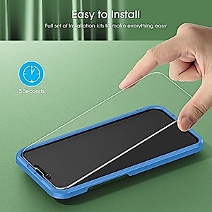 Emetok [6 in 1 Set for iPhone 13 Case, Yellowing Resistant, Soft Touch, Slim & Strong, Edges Reinforced Case for iPhone 13 6.1, Transparent
