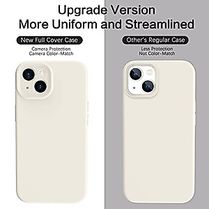 BENTOBEN for iPhone 13 Case, Phone Case iPhone 13, Soft Silicone Gel Rubber Bumper Microfiber Lining Hard Back Shockproof Protective Phone Cover for iPhone 13 6.1", Antique White