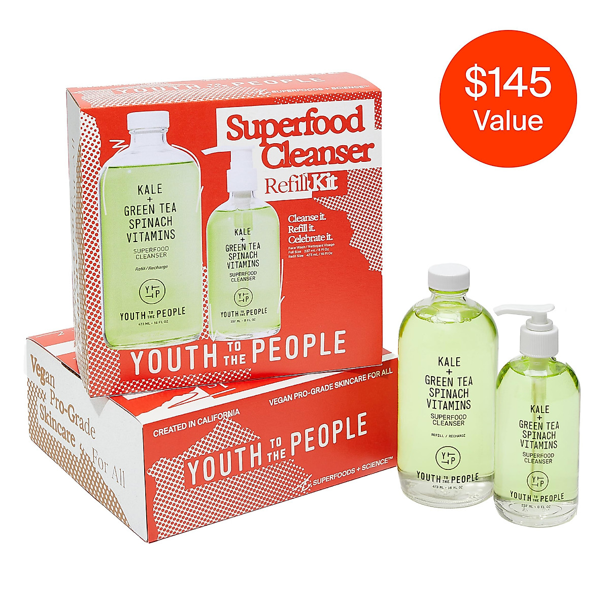 Youth To The People Superfood Cleanser Refill Kit - 8oz Pump Bottle + 16oz Refill