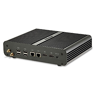 KINGDEL Fanless Mini Desktop Computer, Mini PC with Intel i7 CPU, 16GB RAM, 512GB SSD, 2xHD Ports, 2xLAN, All Metal Body, W-11 Pro