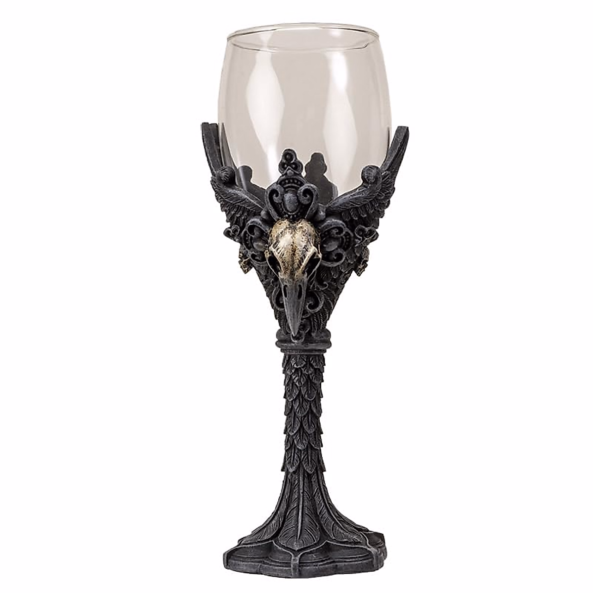 Pacific Giftware Raven Goblet, Gothic Raven Wine Glass