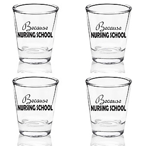Set of 4 Funny Because Nursing School 1.75oz Shot Glass