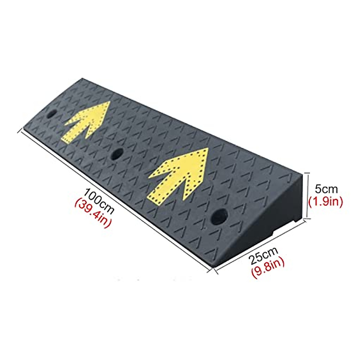 Threshold Ramp, Barrier-Free Transition Rubber Ramp for Door Threshold Wheelchairs Driveway, Indoor Outdoor Garden Steps Auxiliary Curb Ramps, 5 6 7 8 9 10 11 12 13 14 15cm Tall (Size : 5cm/1.9in)