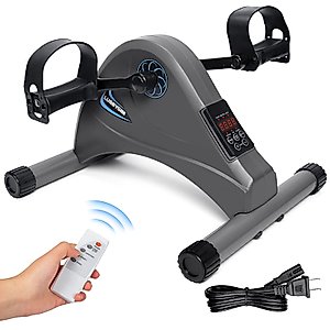 Motorized Mini Exercise Bike Pedal Exerciser for Seniors Rehab Training, LUBBYGIM Electric Under Desk Bike Pedal Exerciser for Arm/Leg Fitness & Physical Therapy, 6 Levels Speed Adjustment