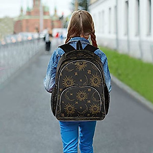 SUABO Boho Bohemian Sun Moon Bookbag for Students Teens Girls Boys,Durable Backpack Schoolbag Rucksack Travel Bag Laptop Backpacks for Elementary Kindergarten College