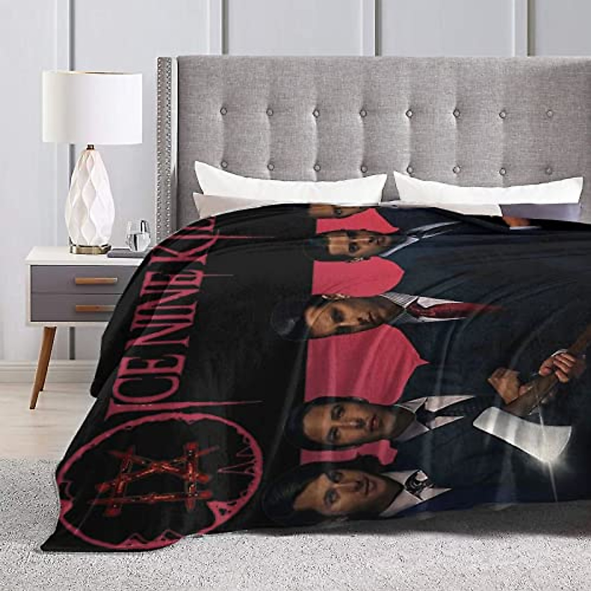 STYLOPUNK Heavy Metal Ice Band Nine Music Kills Throw Blankets Lightweight Flannel Blankets Novelty Fleece Bed Blanket All Seasons 80"X60"