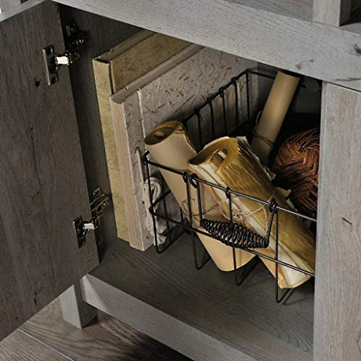 Sauder Cannery Bridge Storage Wall, L: 48.35" x W: 15.67" x H: 71.97", Mystic Oak