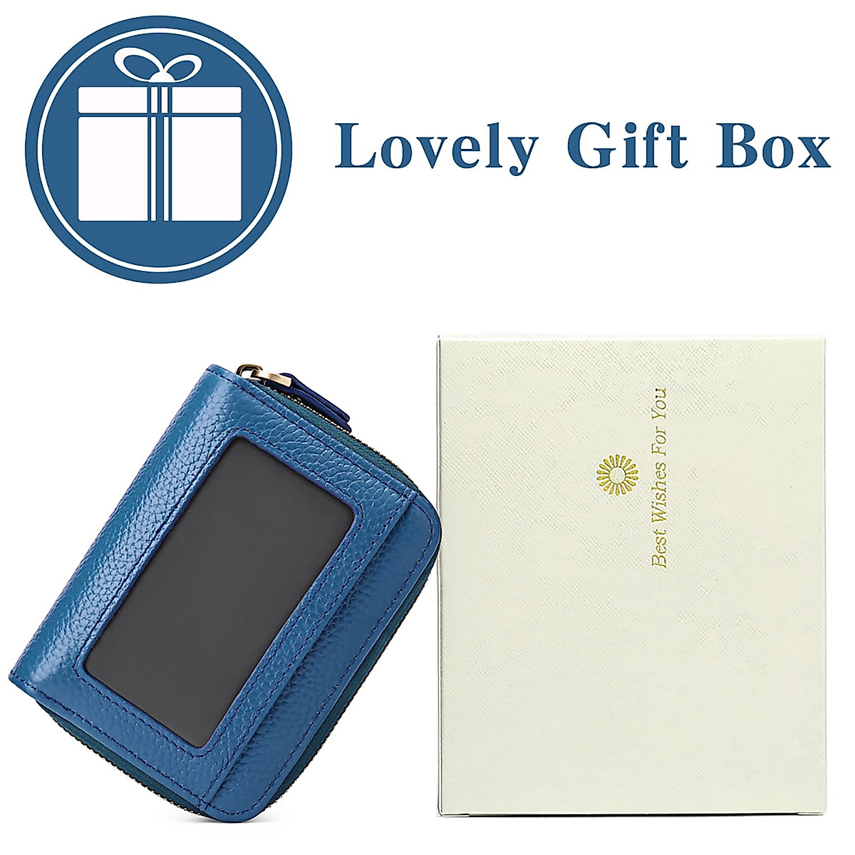 GOIACII Small Genuine Leather Wallet for Women, RFID Blocking Credit Card Holder Wallet