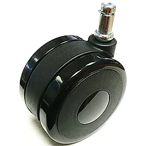 Oajen 4" 100mm Twin Soft Wheel Caster 5 Pack, Furniture Wheel, 7/16" x 7/8" 11mm x 22mm Grip Ring for Office Chair, Won't Damage Hardwood Floors