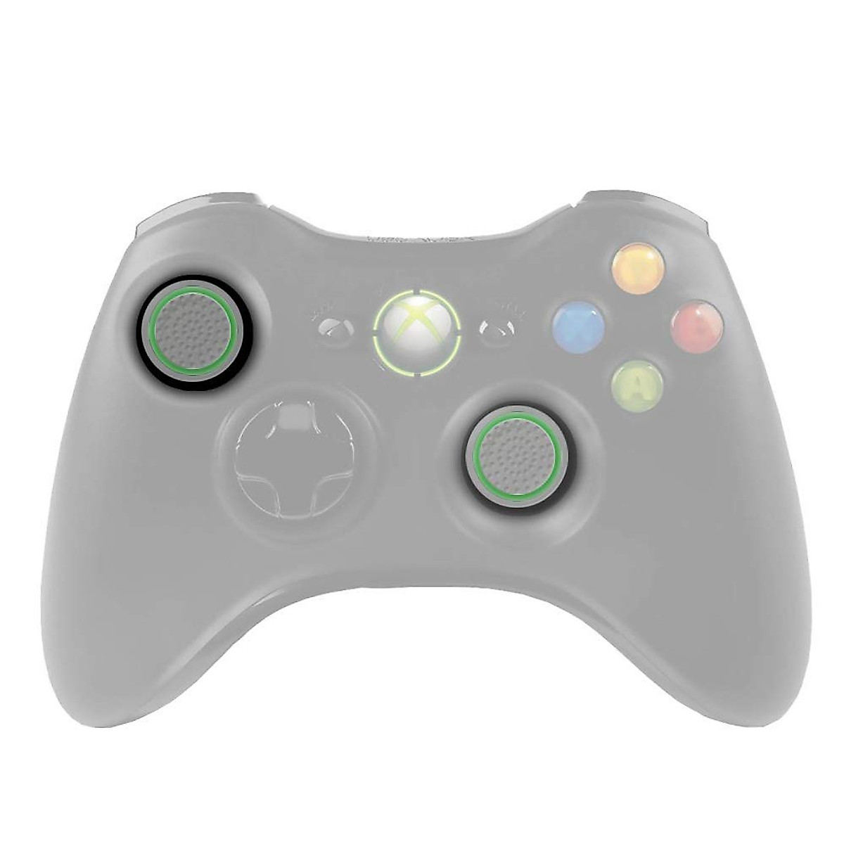 4PCS Silicone Thumb Stick Joystick Analog Grip Thumbsticks Cap Cover Case for PS4 PS3 PS2 Xbox One Xbox 360 Wii U NS Pro Controller (White-Green)