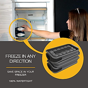 ICEBREAKER POP - 4 IN 1 - DISPENSER - MAKER - BIN - ICE PACK - Make And Serve Ice Without Ever Touching The Ice - The Sanitary Silicone Ice Tray for Freezer With Lid - Ice Cube Tray