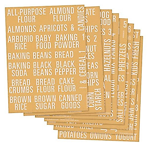 Talented Kitchen 224 White Pantry Labels & Fridge – All Caps Kitchen Pantry Names & Fridge – Food Label Sticker, Water Resistant Pantry Labels for Containers Jar Labels Pantry Organization and Storage