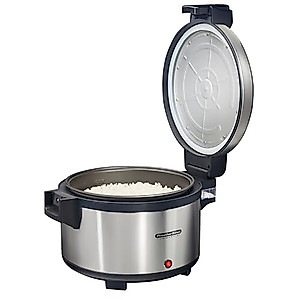 Proctor Silex Commercial 60 Cup / 14 Liter Rice Warmer, Double-Wall Insulated, Heated Hinged Lid, Nonstick Pot, Maintain Food Safe Temperatures Up to 12 Hours, Conforms to NSF, 37580