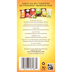 Twinings Earl Grey Decaf Black Tea - Refreshing Earl Grey Decaffeinated Tea Bags with the Flavor of Bergamot and Citrus, Individually Wrapped Decaf Tea Bags, 20 Count