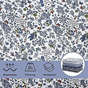 Aubliss 8pcs Fat Quarter Fabric Bundles 19.6'' x 19.6''(50cm x 50cm) Cotton Craft Fabric Pre-Cut Squares Sheets for Patchwork Sewing Quilting Fabric(Checked/Striped/Floral)