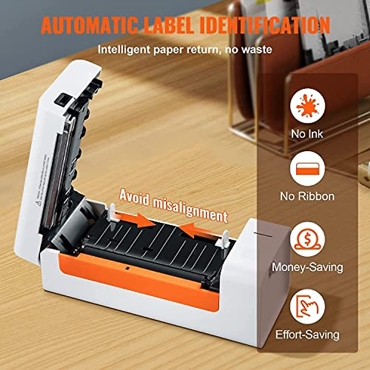 VEVOR Thermal Label Printer, Shipping Label Printer for 4"x6" Labels, USB Connection & Auto Label Recognition, Support Windows/MacOS/Linux/Chromebook, Compatible w/Amazon, Ebay, Etsy, UPS,etc