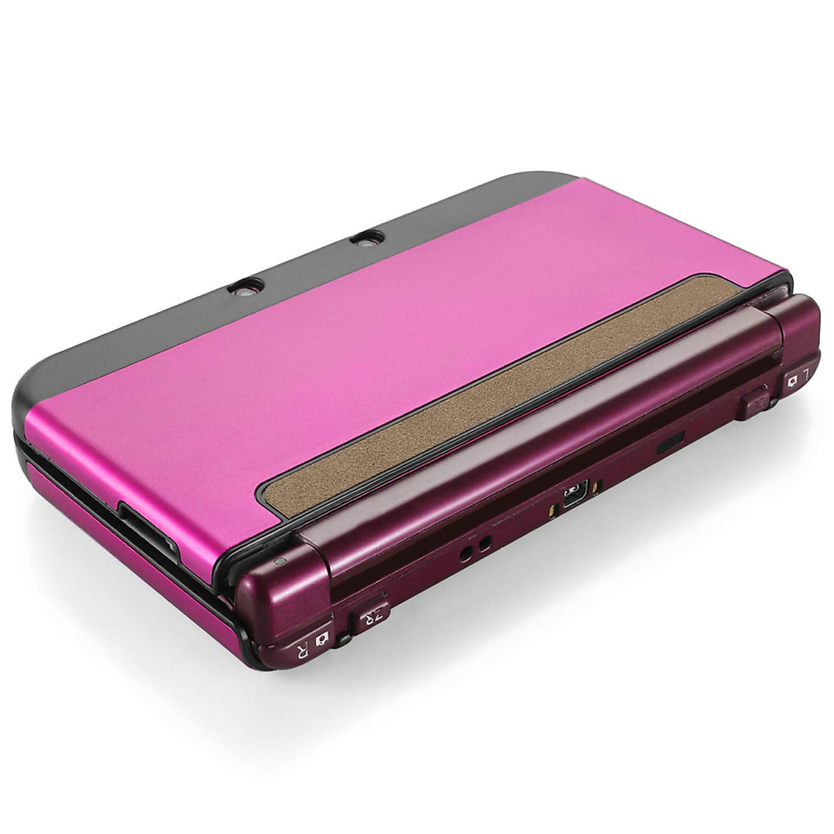 TNP New 3DS Case (Hot Pink) - Plastic + Aluminium Full Body Protective Snap-on Hard Shell Skin Case Cover for New Nintendo 3DS 2015 - [New Modified Hinge-less Design]