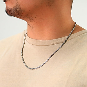 Nuragold 10k White Gold 3mm Rope Chain Diamond Cut Pendant Necklace, Mens Womens Jewelry 16" 18" 20" 22" 24" 26" 28" 30"