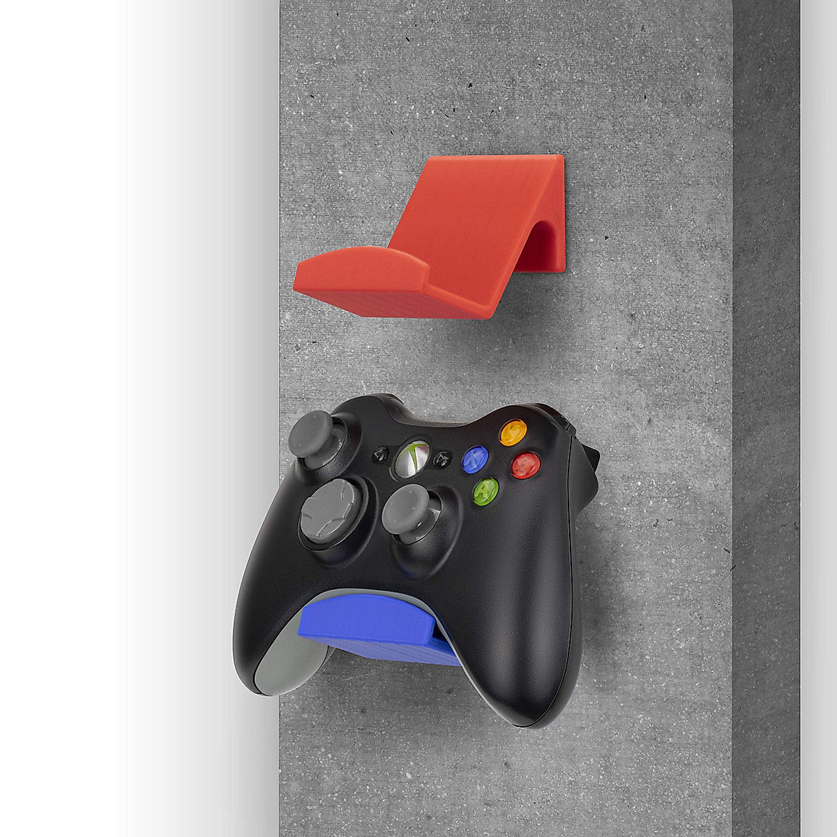 BRAINWAVZ [EOL] Game Controller Wall Mount Stand Holder (2 Pack) for Xbox ONE Switch PS4 STEAM PC Nintendo, Universal Game Controller Accessories - Red & Blue [EOL]