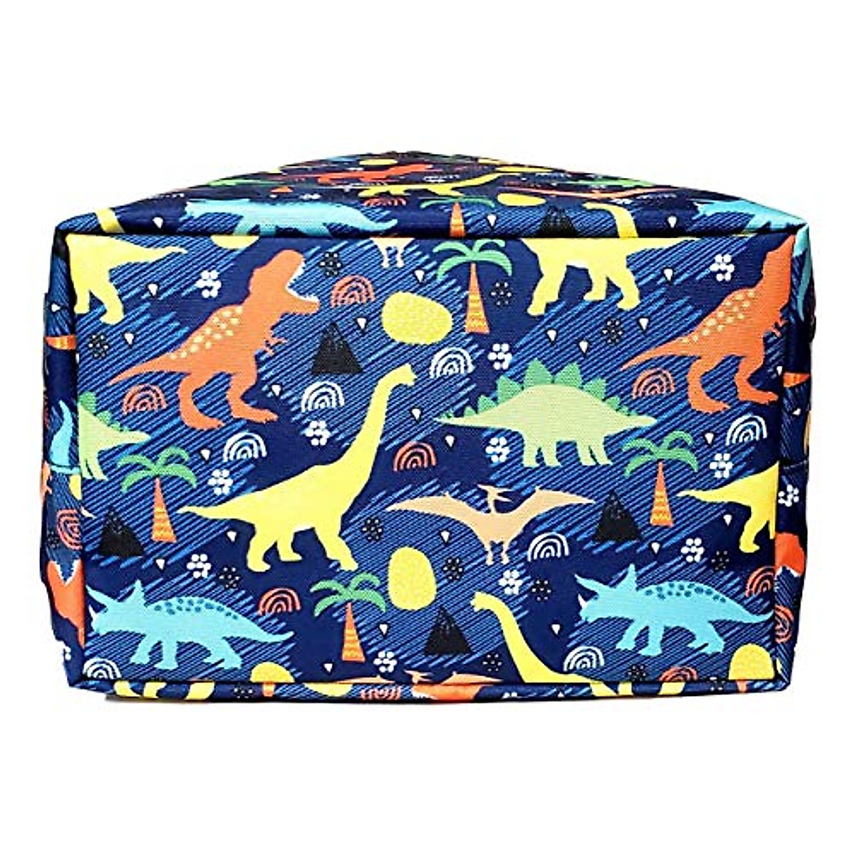 Personalized with Name Dinosaur Easter Basket Bucket Fabric Tote Bag Toy BIn - Great Embroidered Gift for Boy or Girl