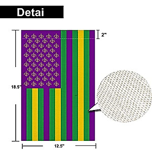 ANOVO Mardi Gras Fleur De Lis Double Sided Burlap Garden Flags, Seasonal Outside Porch Patio Farmhouse Yard Outdoor Decorative 12 x 18 Inch