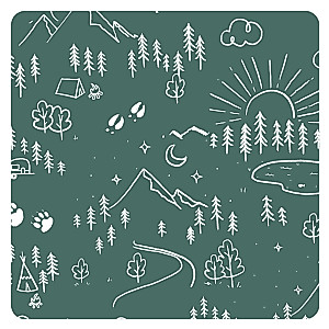 BapronBaby Pine Forest Wet Dry Bag - Waterproof Two Zipper Pockets - Reusable for Mealtime, Diapers, Stroller, Snacks, Swimsuits - Machine Washable - 11" x 9"