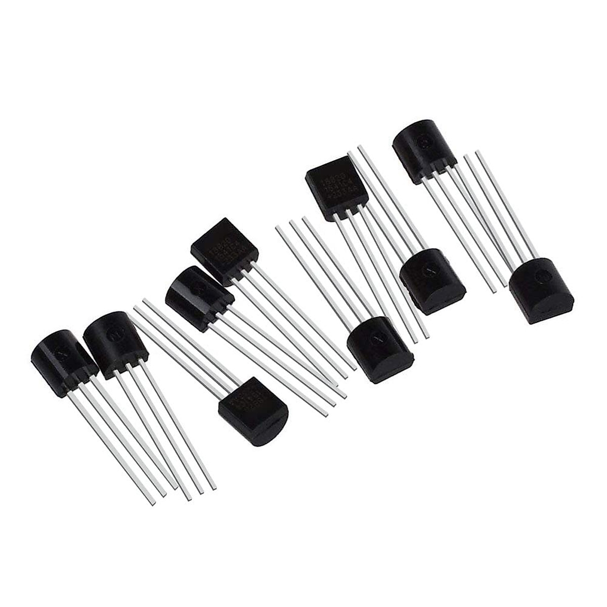 Eiechip® 10Pcs 18B20 DS18B20 TO-92 3 Pins Wire Digital Thermometer Temperature IC Sensor