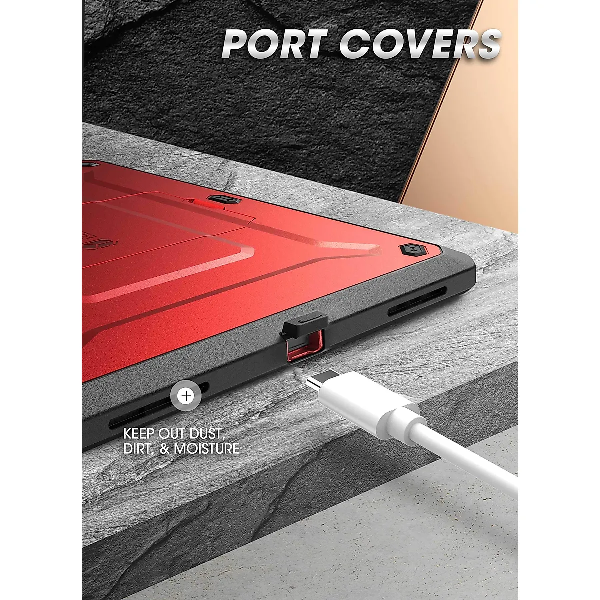 SUPCASE for iPad Air 5th Generation Case/iPad Air 4th Generation Case with Pencil Holder (Unicorn Beetle Pro), [Built-in Screen Protector & Stand] Rugged Case for iPad Air 5/4 10.9 Inch, Ruddy