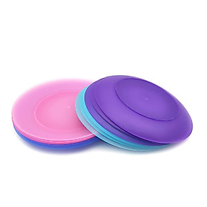 KOXIN-KARLU 10-inch Plastic Dinner Plates Reusable Plates Picnic Plates | Set of 12 in Coastal Colors