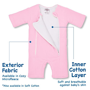 Baby Merlin's Magic Sleepsuit - Microfleece Baby Transition Swaddle - Baby Sleep Suit - Pink - 3-6 Months
