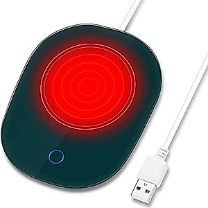 ZEARLY Automatic Coffee Warmer - USB Milk Heating Pad, Constant Temperature Tea Warmer, Touch Coffee Heating Pad for Kitchen Living Room, Green (16CM, Small)