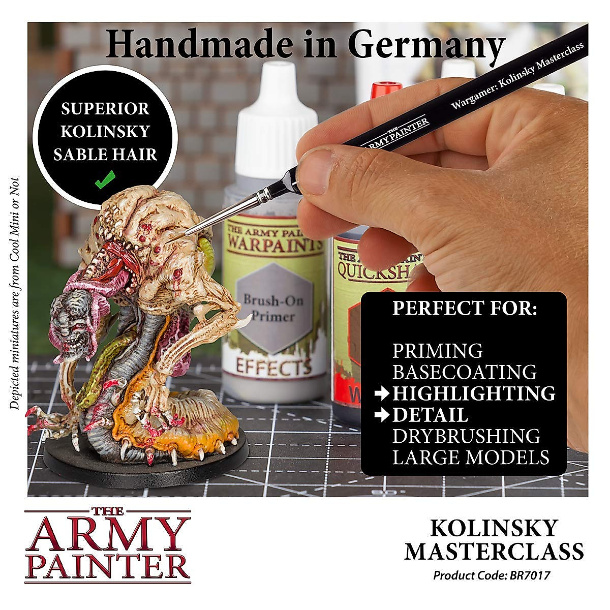 The Army Painter Masterclass Brush - Fine Detail Acrylic Paint Brushes with Kolinsky Sable Hairs – Small Paint Brush, Model Paint Brush & Fine Tip Paint Brushes for Miniature Watercolor Oil Painting