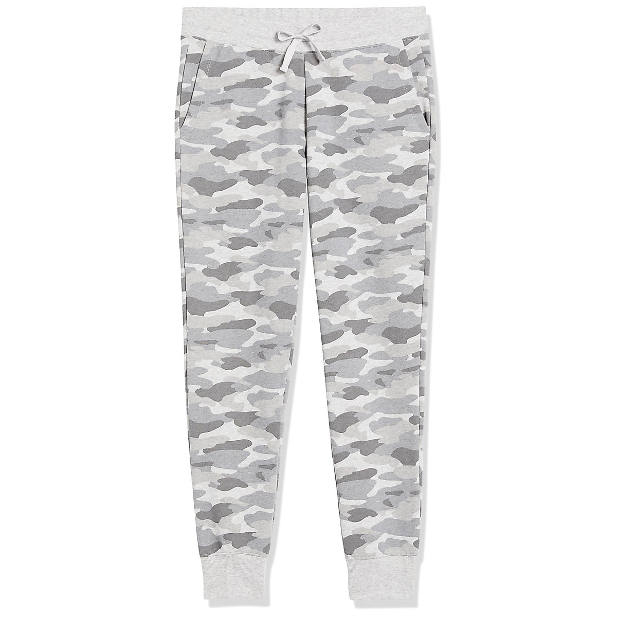 Amazon Essentials Women's Fleece Jogger Sweatpant (Available in Plus Size), Light Grey Camo, Large