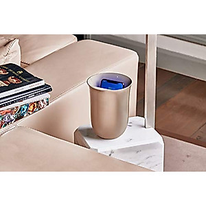Lexon OBLIO Wireless Phone Charger with UV Light Sanitizer, QI Certified Fast Charging Station 10W and clinically Proven Cell Phone Cleaner, Compatible with iPhone & Android, Unique Design - Gold
