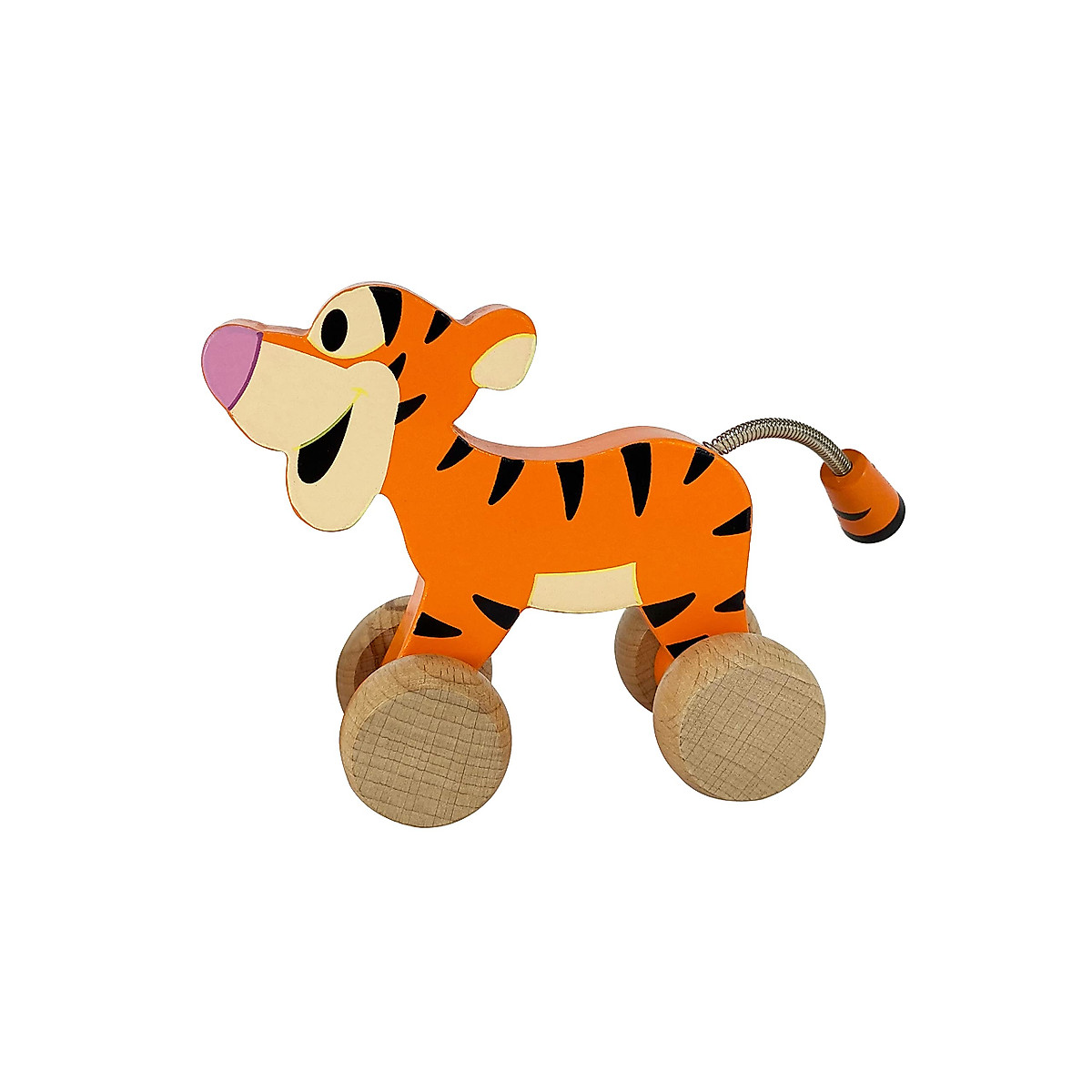 Just Play Disney Wooden Toys 6.5-inch Tigger the Tiger Clutch Toy, Classic Look, Winnie the Pooh, Kids Toys for Ages 18 Month