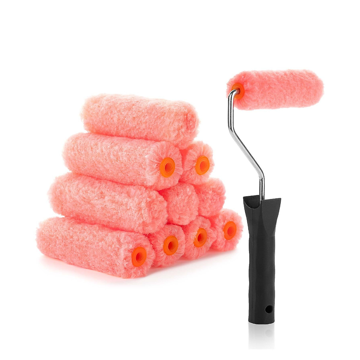 Bates- Paint Rollers, 4 inch Paint Roller with 10 Covers, Small Paint Roller, Paint Roller Covers, Mini Paint Roller, Paint Roller 4 Inch, Mini Rollers for Painting, Paint Rollers 4 Inch