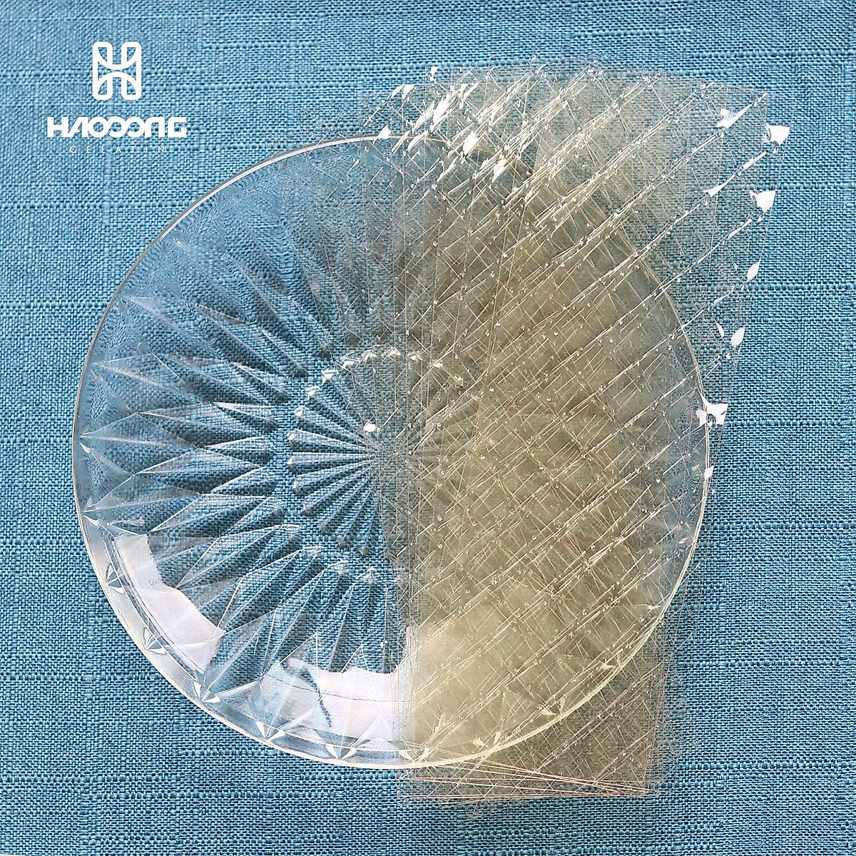 Haodong Beef Silver Leaf Gelatin Sheets - 180 Bloom (20 Sheets, 50g) - Gelatin Leaves for Baking and Cooking Mirror Glaze Dessert Jellies Mousse Cake