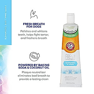 Arm & Hammer Fresh Spectrum Dog Toothpaste for Puppies, 2 oz | Baking Soda Dog Toothpaste Coconut Mint to Fight Tartar, Polish & Whiten Teeth, & Freshen Breath